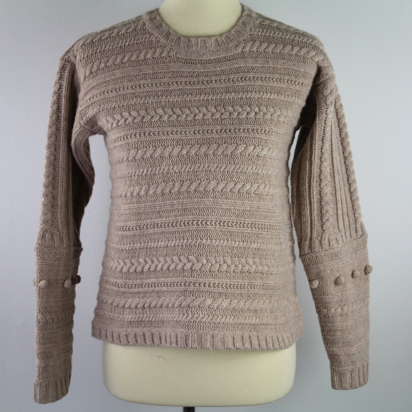 Sundance | Sweaters | Sundance Catalog Tan Lambswool Cable Knit Sweater ...